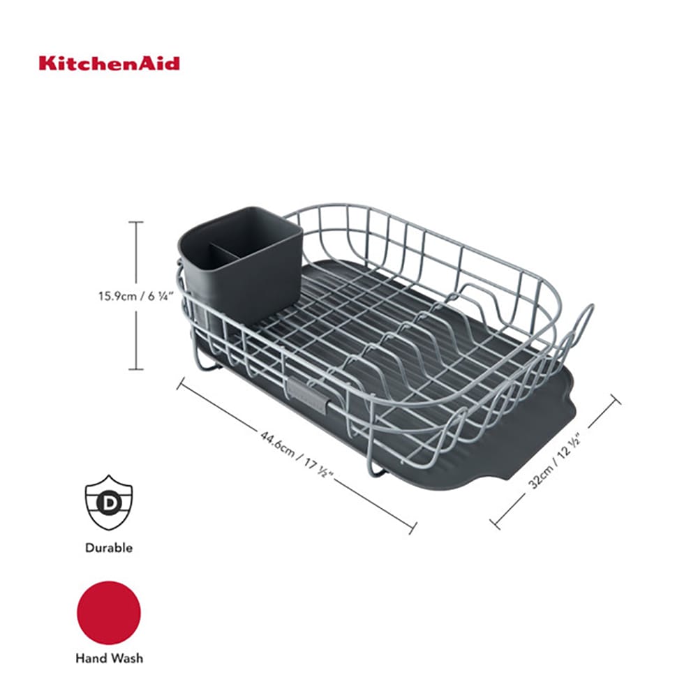 KitchenAid KEG197OSGR Low Profile Dish Dry Rack in Grey | Best Price ...