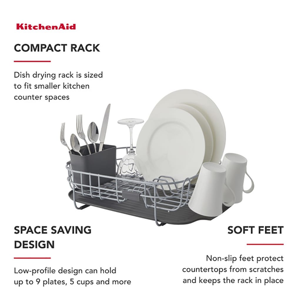 KitchenAid KEG197OSGR Low Profile Dish Dry Rack in Grey | Best Price ...