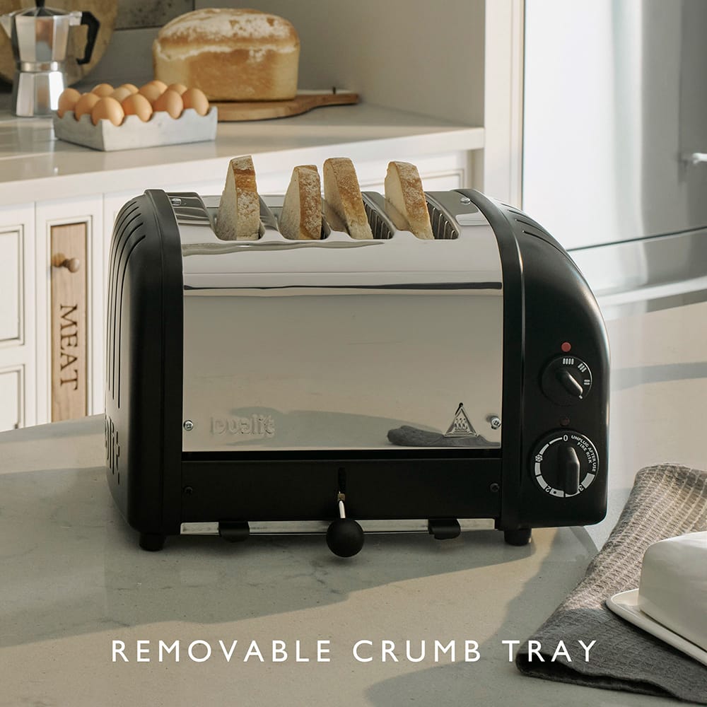 Dualit 40370 4 Slice Classic Toaster in Black - Durable and Stylish